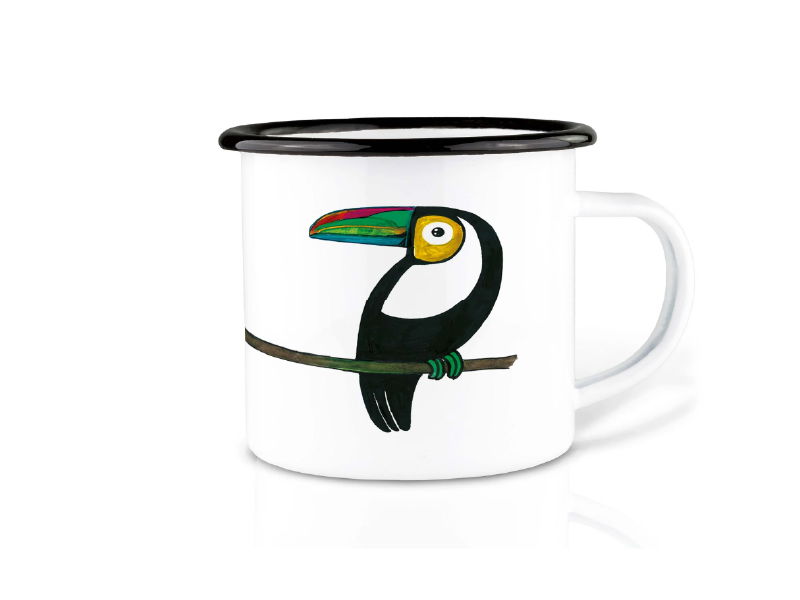 Harissa Spice Store - Šalica emajlirana | Tukan ptica 300ml